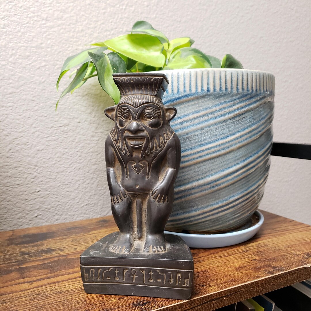 Egyptian Dwarf God Bes Statue Ancient Egypt Collectible Tall Black Made ...