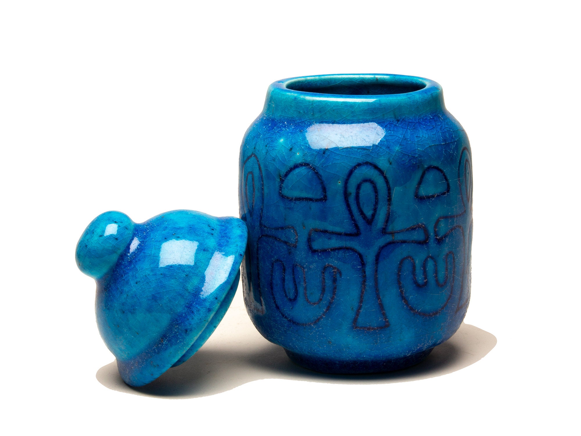 Egyptian Ceramic Ankh Jar With Lid Made in Egypt - Etsy