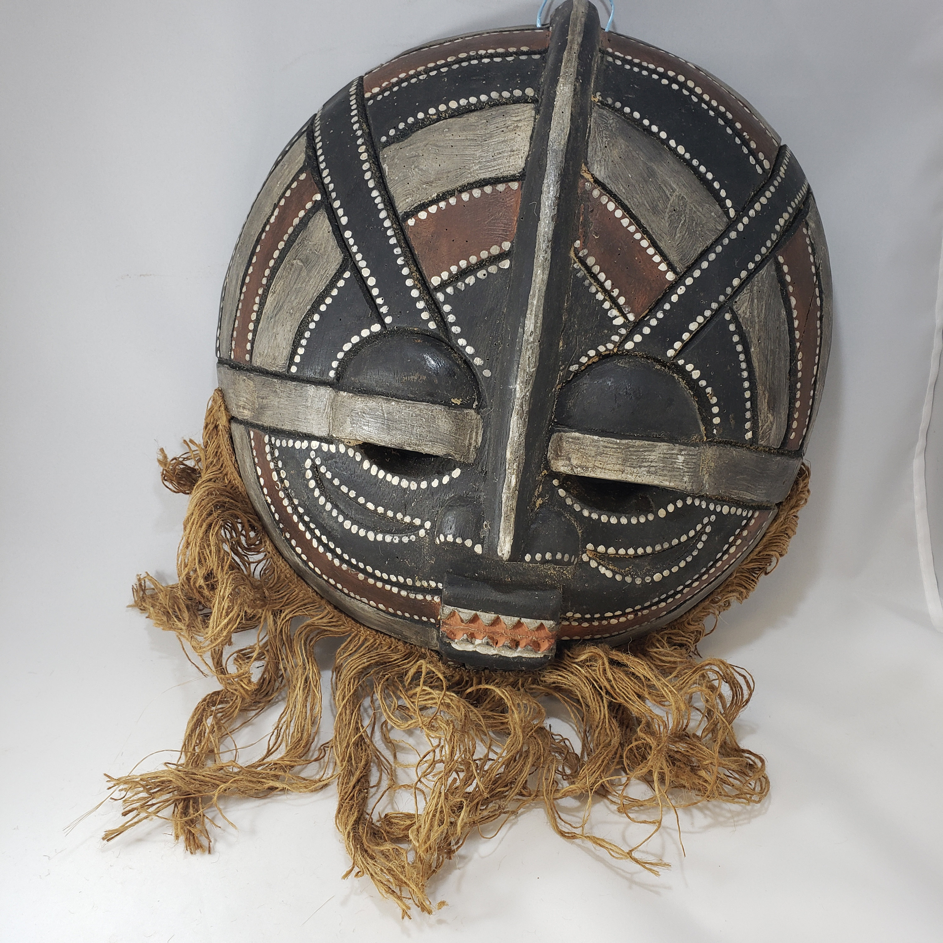 Baluba Moon Mask With Raffia vintage African Mask for Wall - Etsy