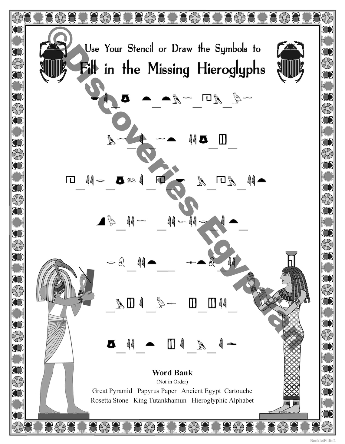 6 Page Ancient Egyptian Coloring Book With Activities / | Etsy
