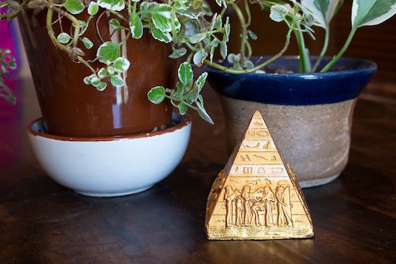 Small Gold Egyptian Pyramid Statue Made in Egypt - Etsy