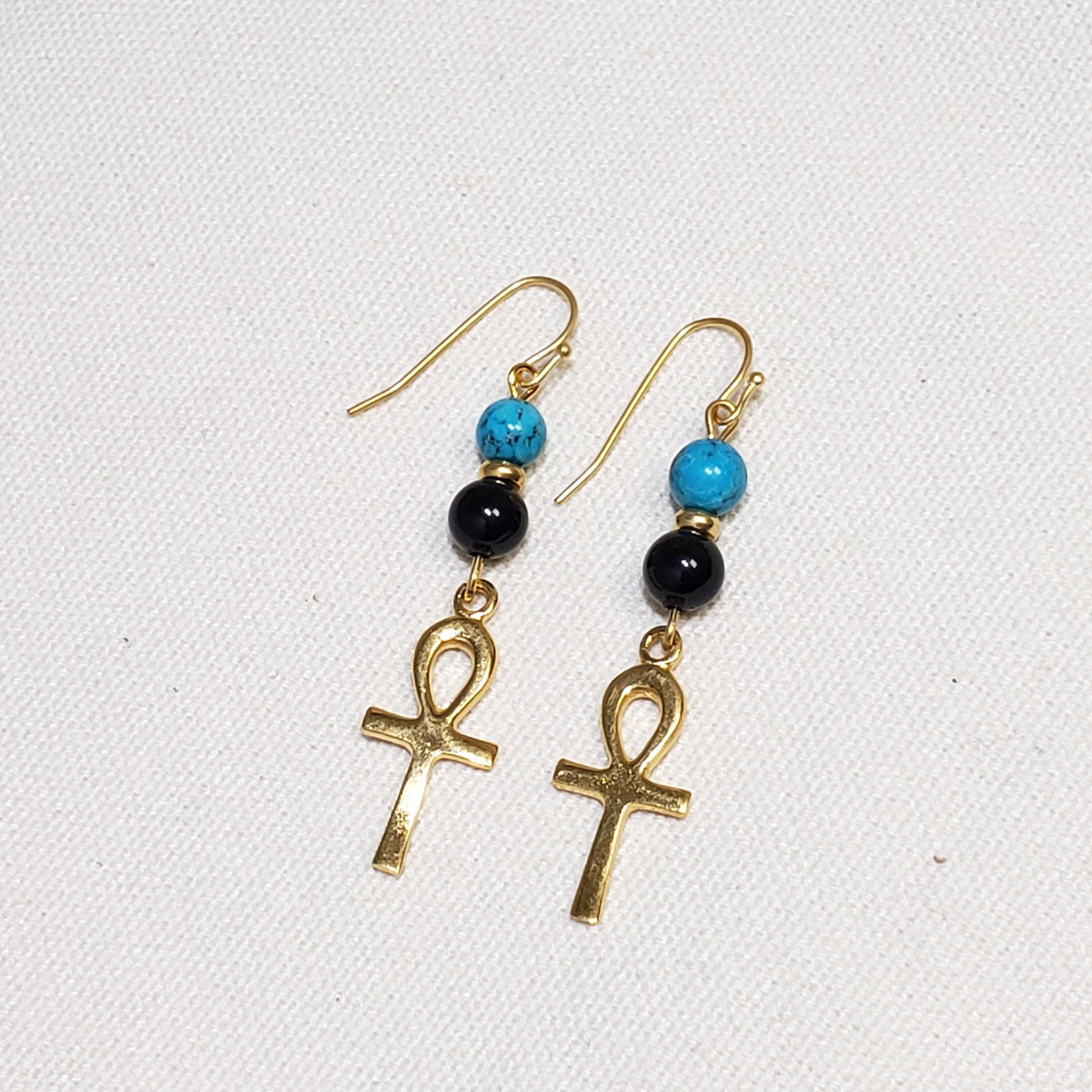 Egyptian Scarab and Ankh Statement Necklace Ceramic Beaded - Etsy