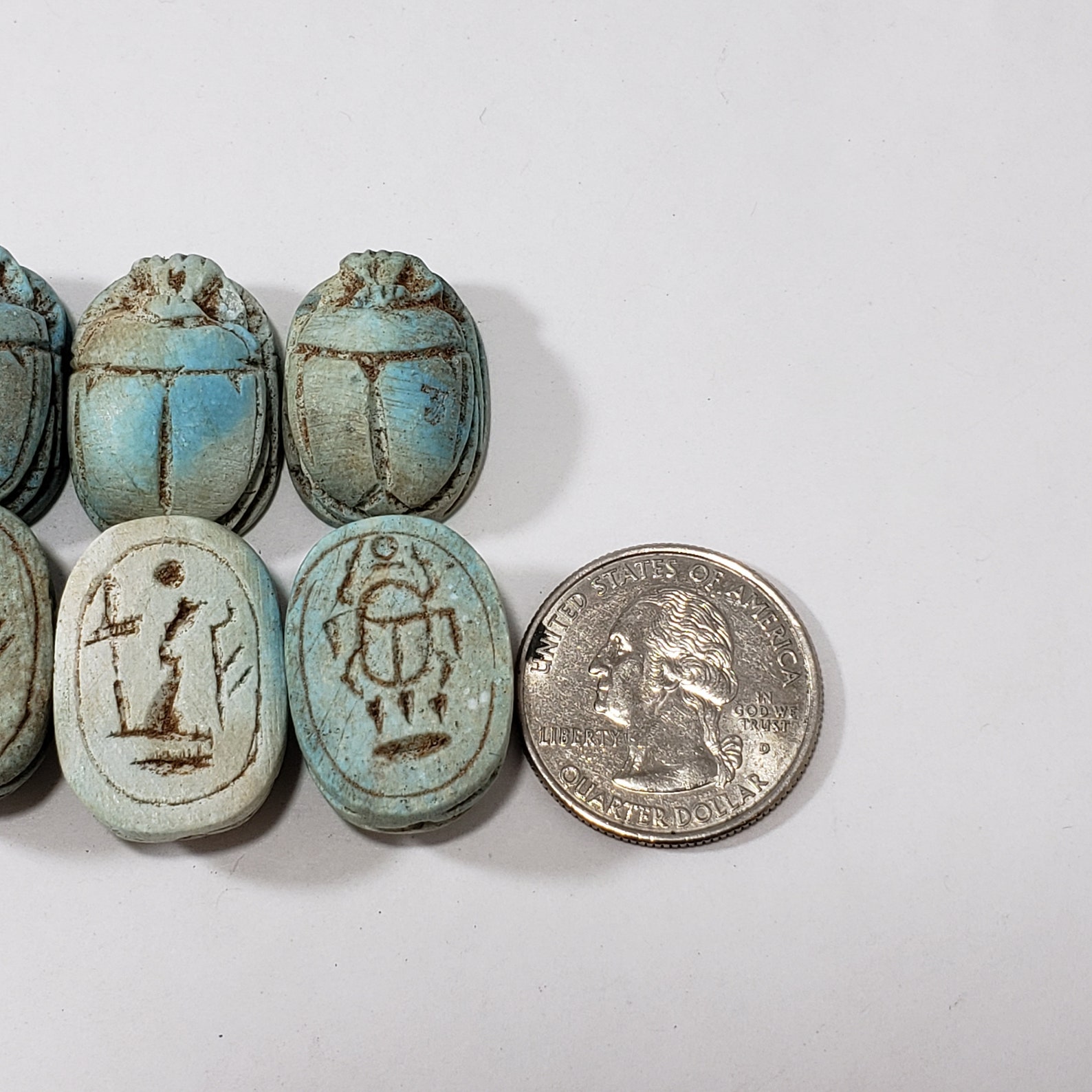 Blue Egyptian Scarab Beads Hand-carved Soapstone Bead 12 - Etsy