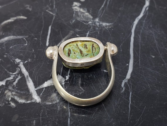 Egyptian Scarab Swivel Ring - Hinged Soapstone Scarab… - Gem