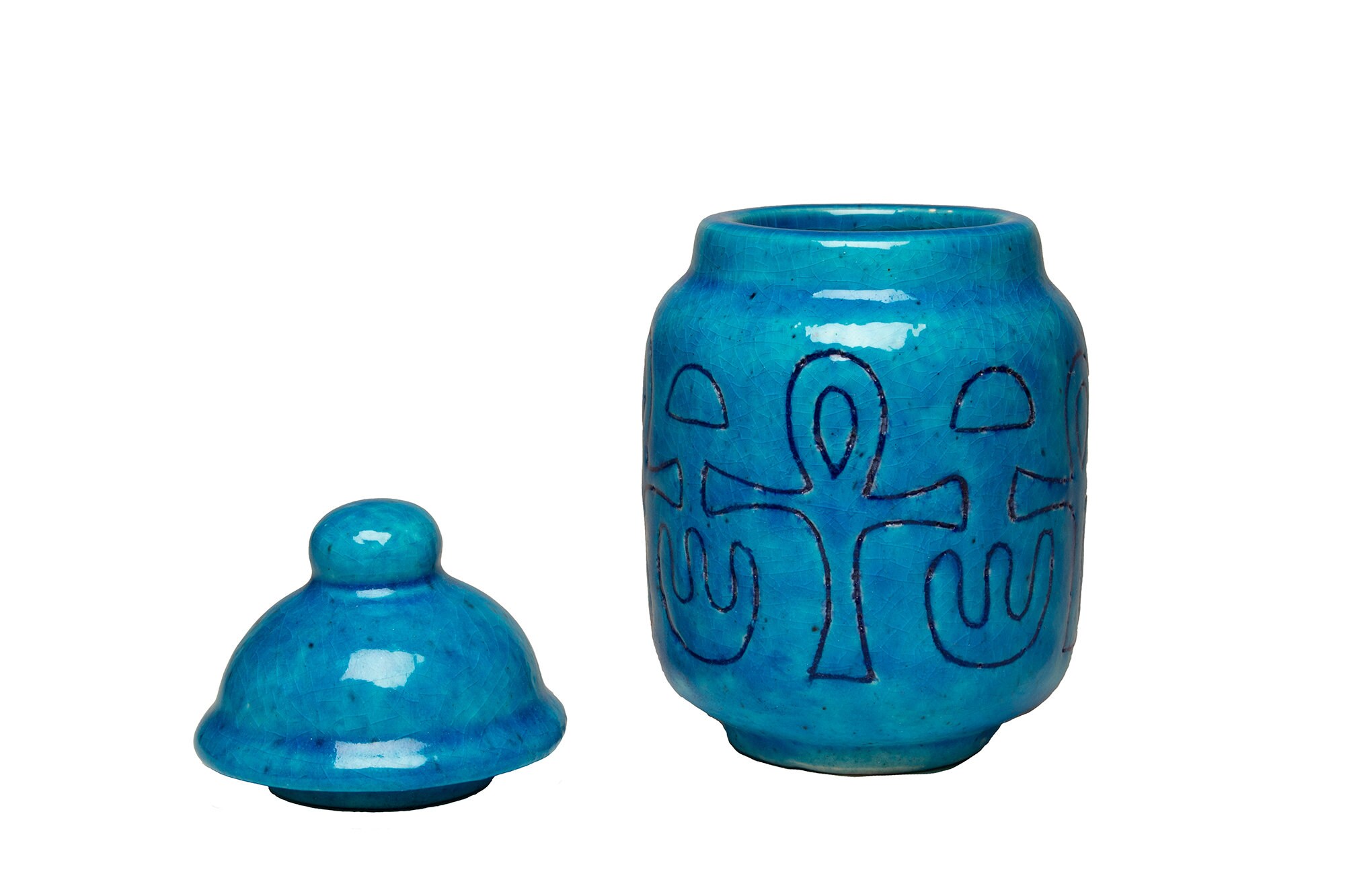Egyptian Ceramic Ankh Jar With Lid Made in Egypt - Etsy