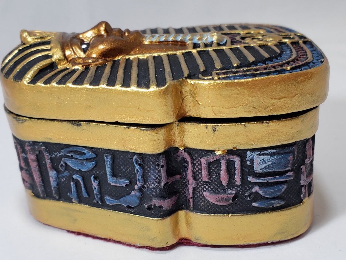 Egyptian King Tut Trinket Box Ancient Egypt Collectible | Etsy