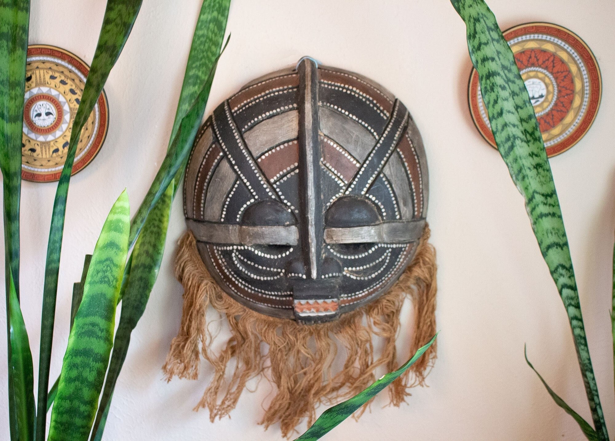 Baluba Moon Mask With Raffia vintage African Mask for Wall - Etsy