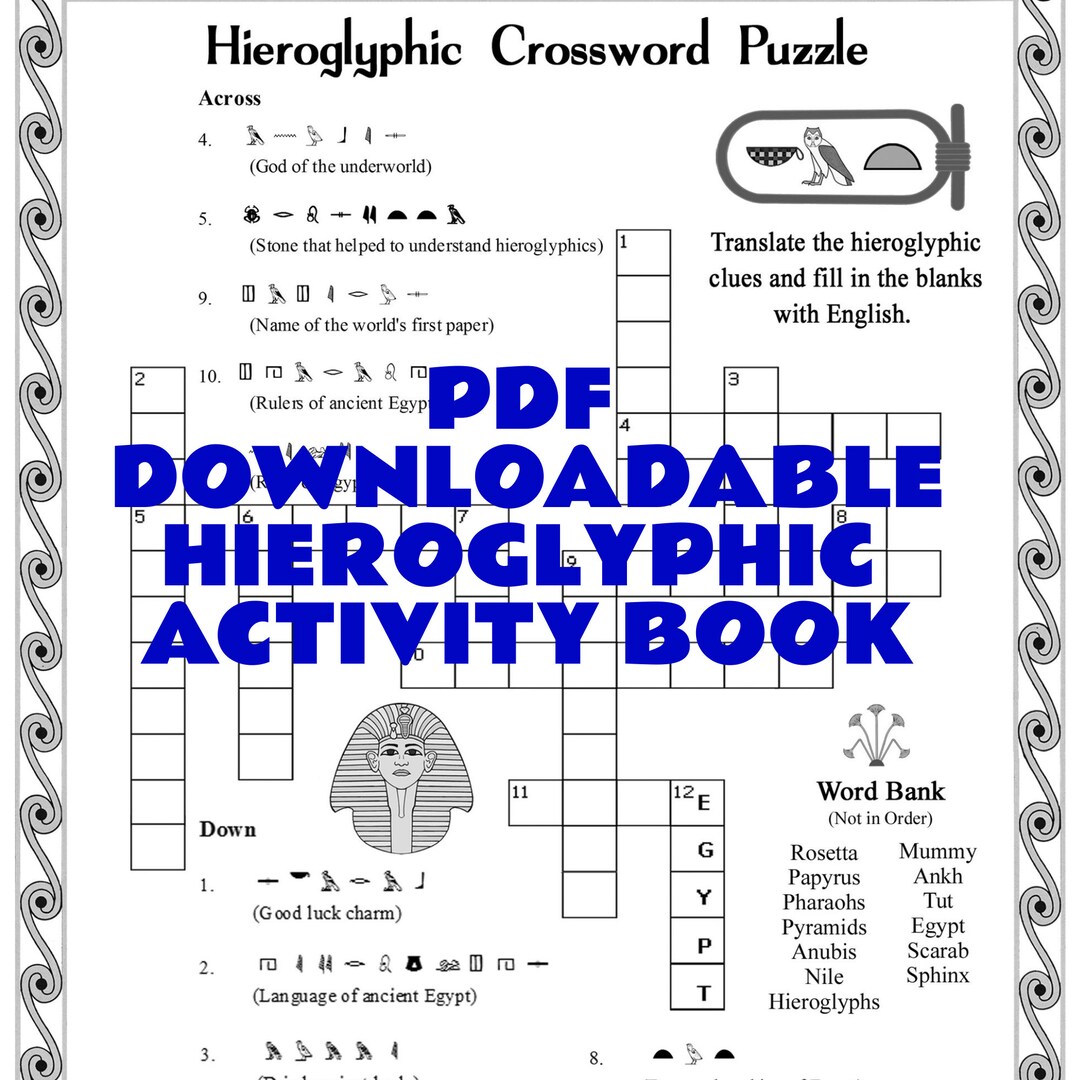 6 Page Ancient Egyptian Coloring Book With Activities / Downloadable ...