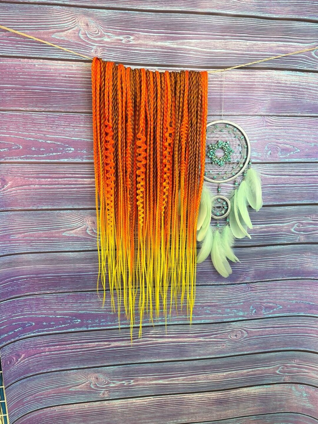 Synthetic Dreadlock Extensions Orange Yellow / Textured - Etsy