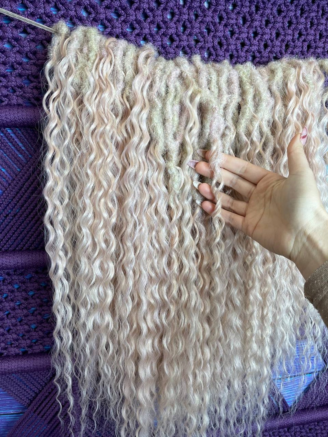 Dreadlocks Curly Hair Extensions DE Blonde/synthetic White Dreadlocks ...