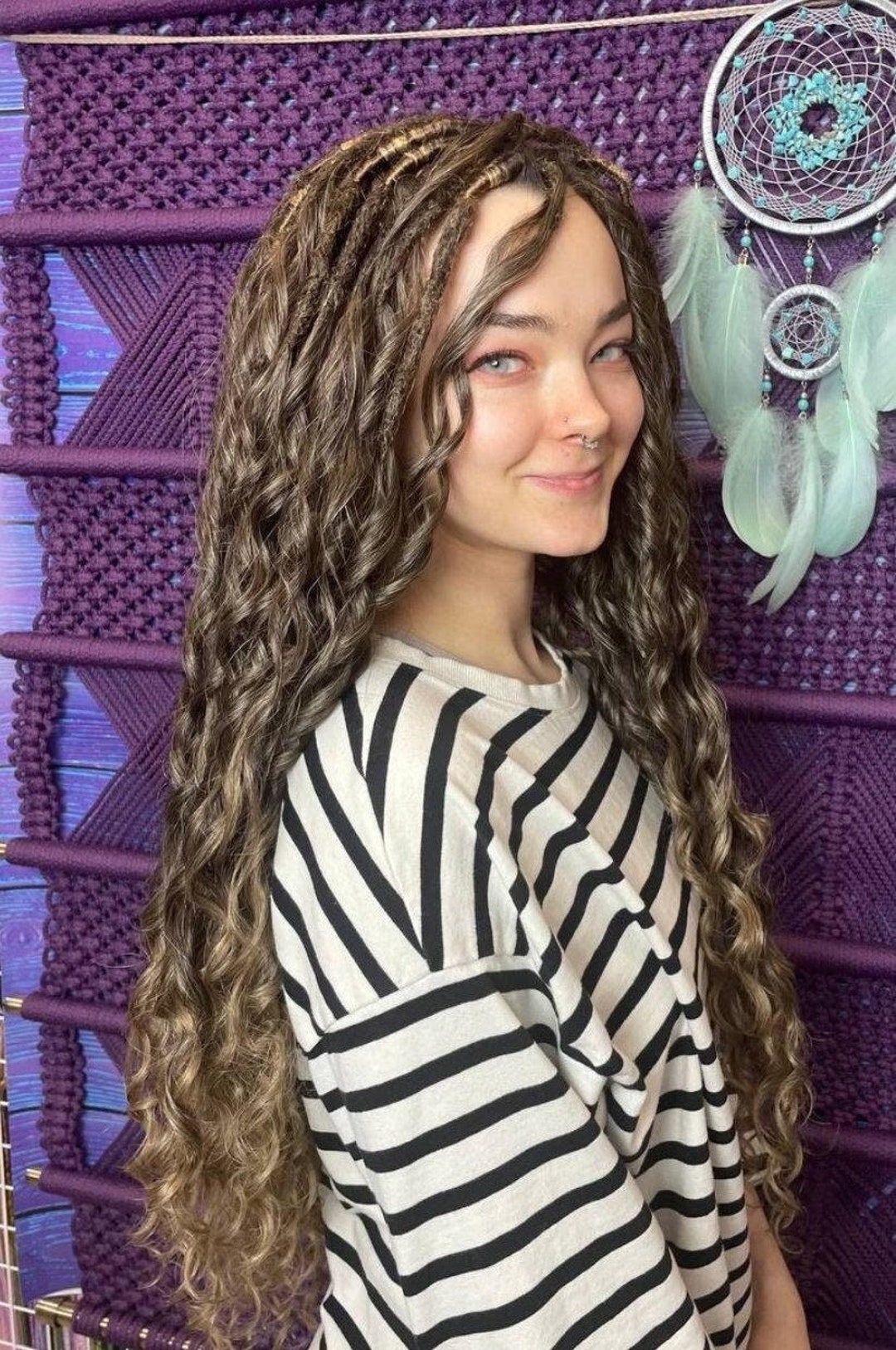 DE Dreadlocks - Curls Brown Dreadlocks With Ombre Effect/de Crochet ...