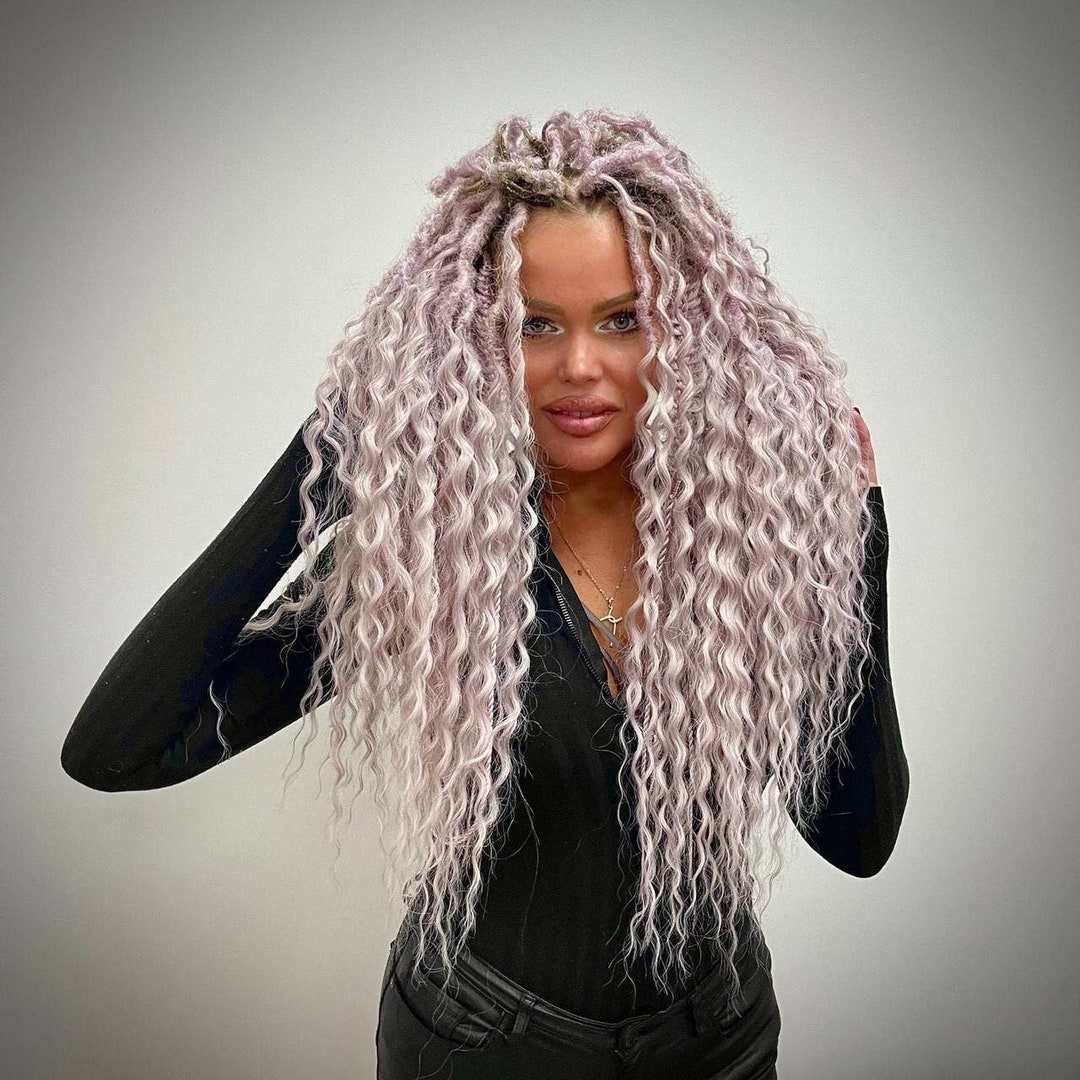 Lavender Blonde Curly Dreadlocks, Handmade DE Kanekalon Extensions - Etsy