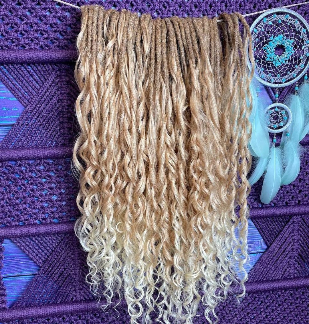 Light Blonde Curly Dreadlocks Extensions/synthetic Warm Blonde Crochet ...