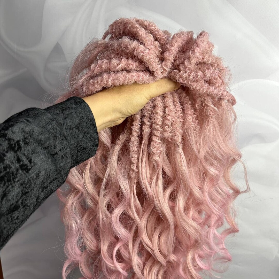 Pink Dreadlocks Curls With Volume/boho Dreadlocks/de Dreadlocks Wave ...