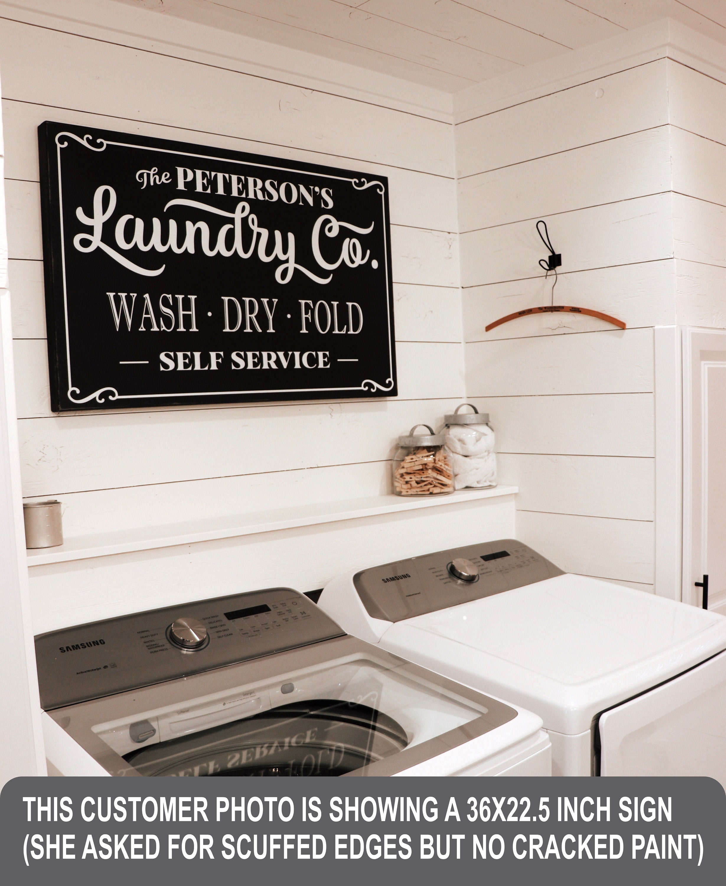 Wall Décor Home Décor Self Service Fixer Upper Farmhouse Wash Dry Fold ...