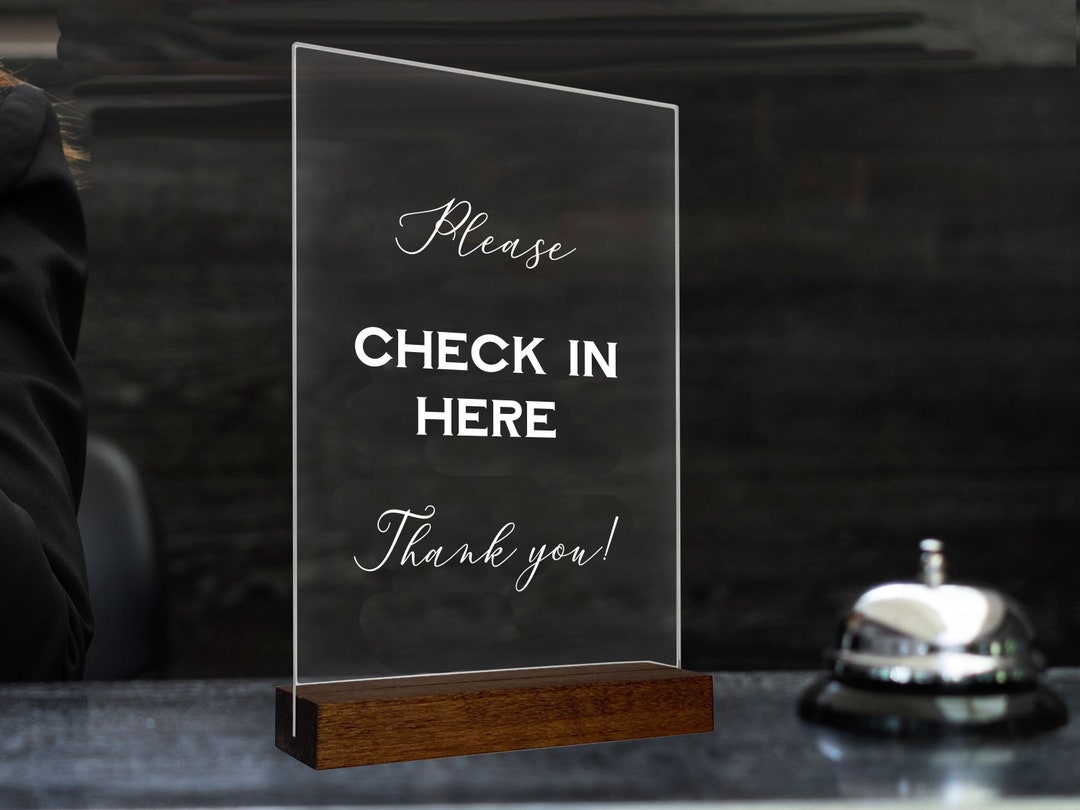Please Check in Here Dental Office Sign With Wooden Base - Etsy