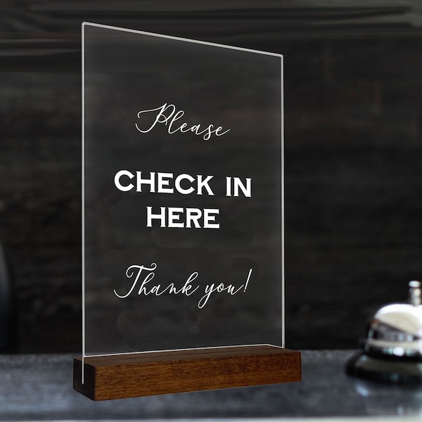 Acrylic Check in Here Sign - Etsy