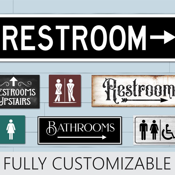 Restroom Sign - Etsy