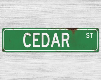 Cedar Street Sign - Etsy