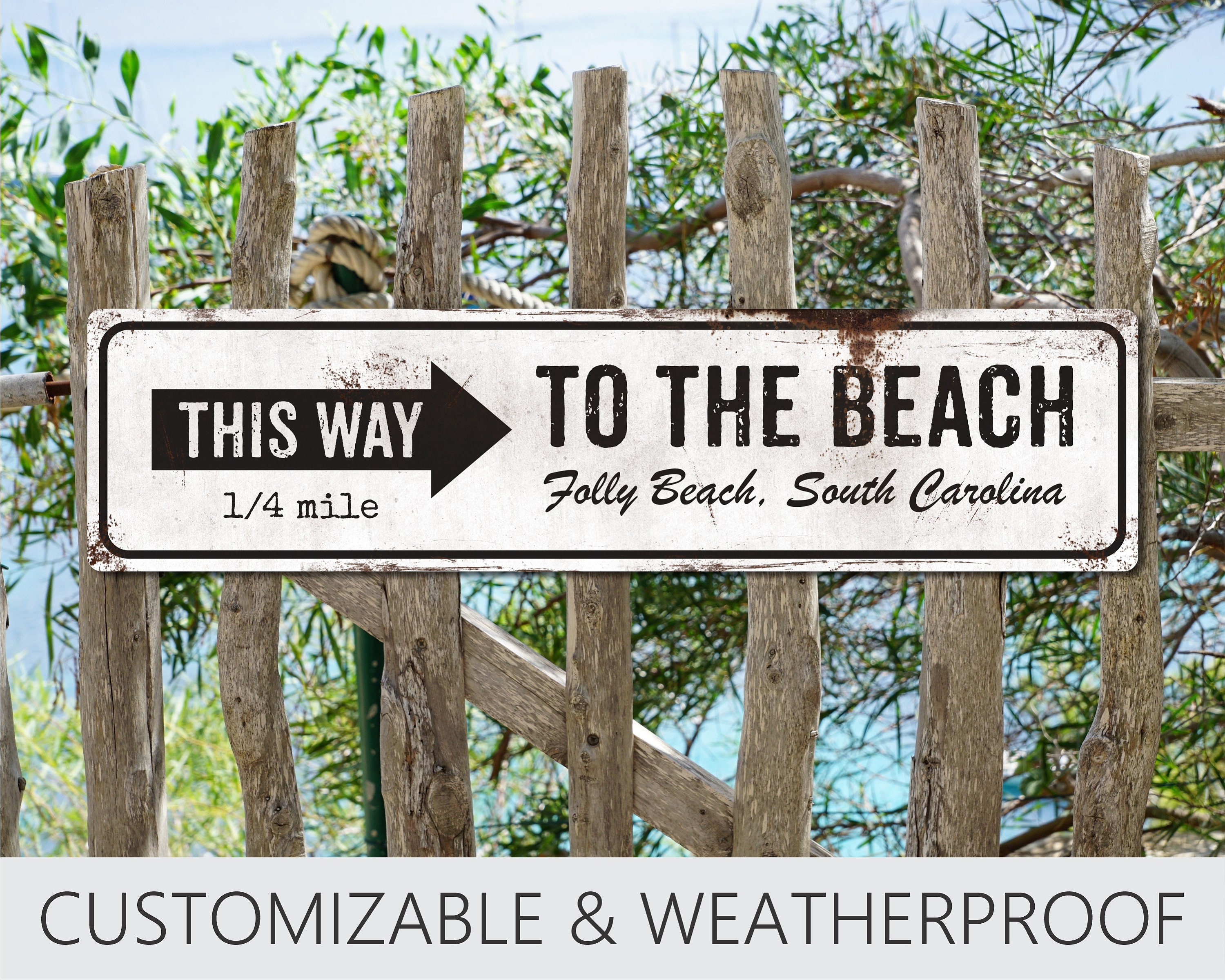 Beach Arrow Sign Personalized Beach Sign Beach House Sign - Etsy