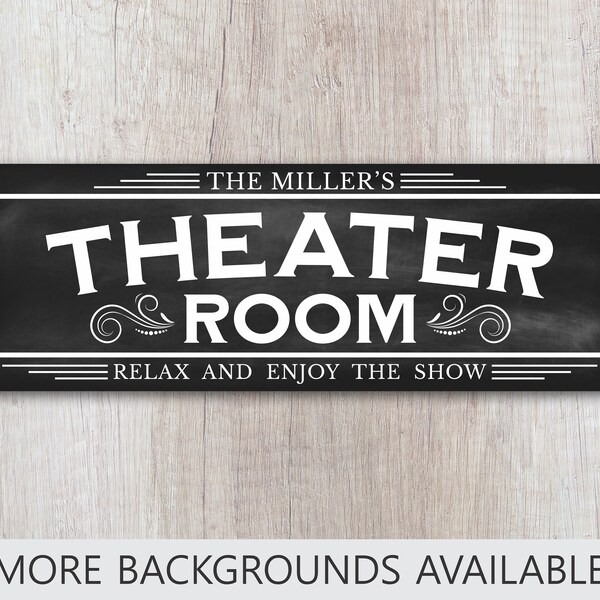Theatre Room Sign - Etsy