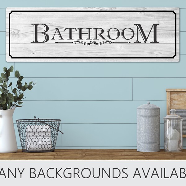 Rustic Bathroom Signs - Etsy