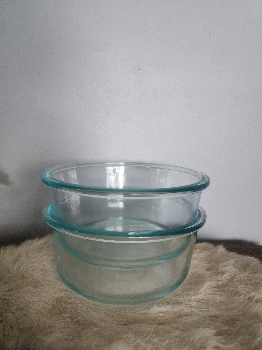 2 Vintage Blue Tint Pyrex Bowls - Etsy
