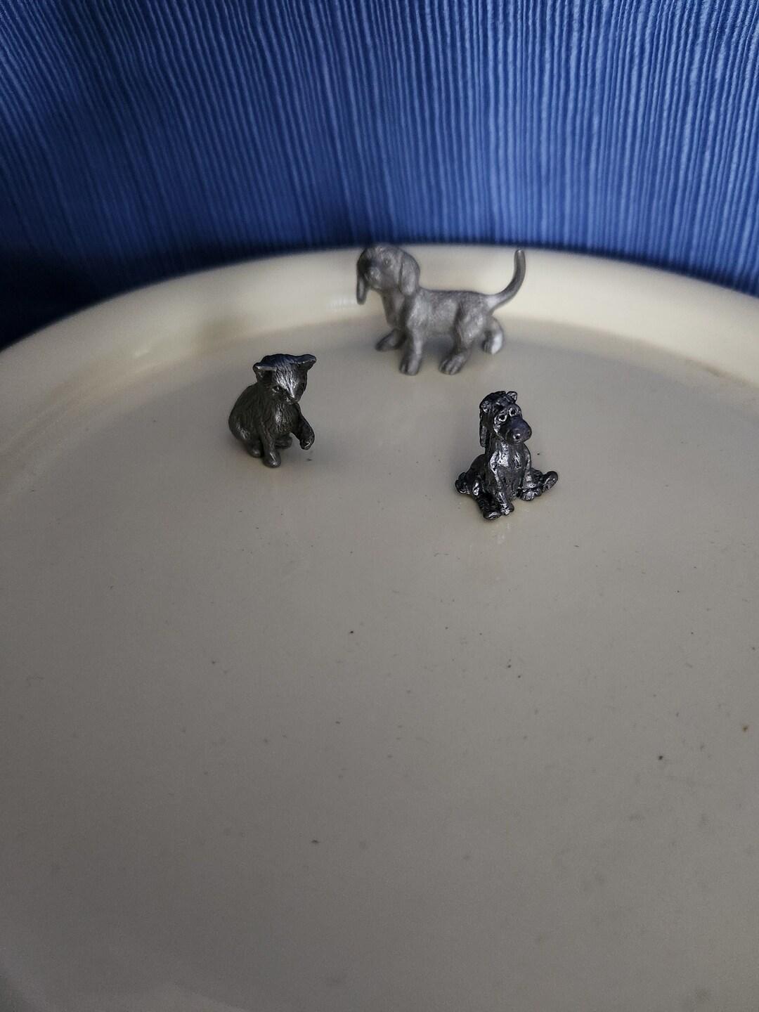 3 Tiny Vintage Pewter Animals - Etsy