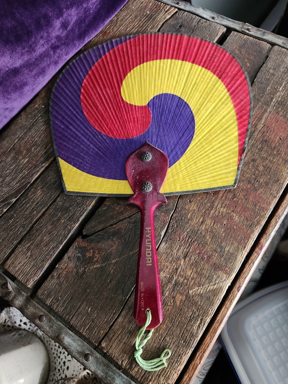 Handheld Advertising Hand Fan - Antique Cardboard Fan - Gem