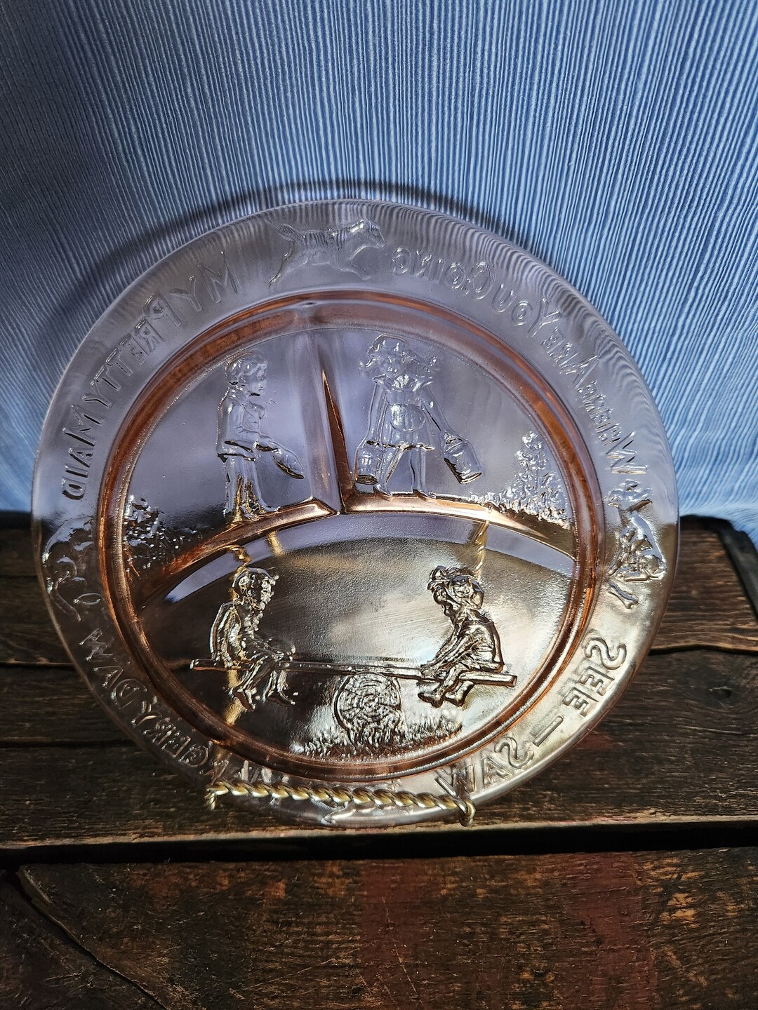 Pink Tiara Glass Divided Nursery Rhyme Plate - Etsy
