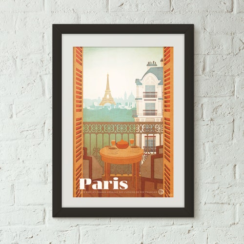 Paris France Travel Poster | Etsy
