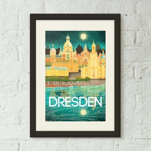 Dresden Germany Vintage Style Travel Poster - Etsy
