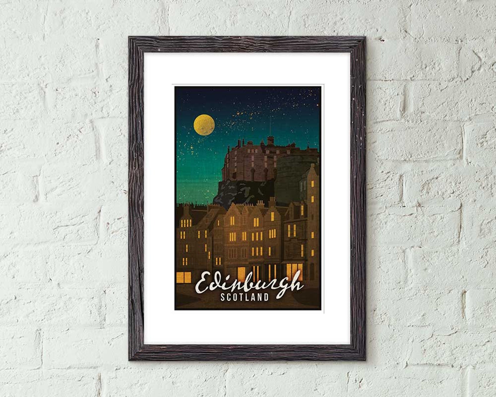 Edinburgh Scotland Vintage Style Travel Poster - Etsy