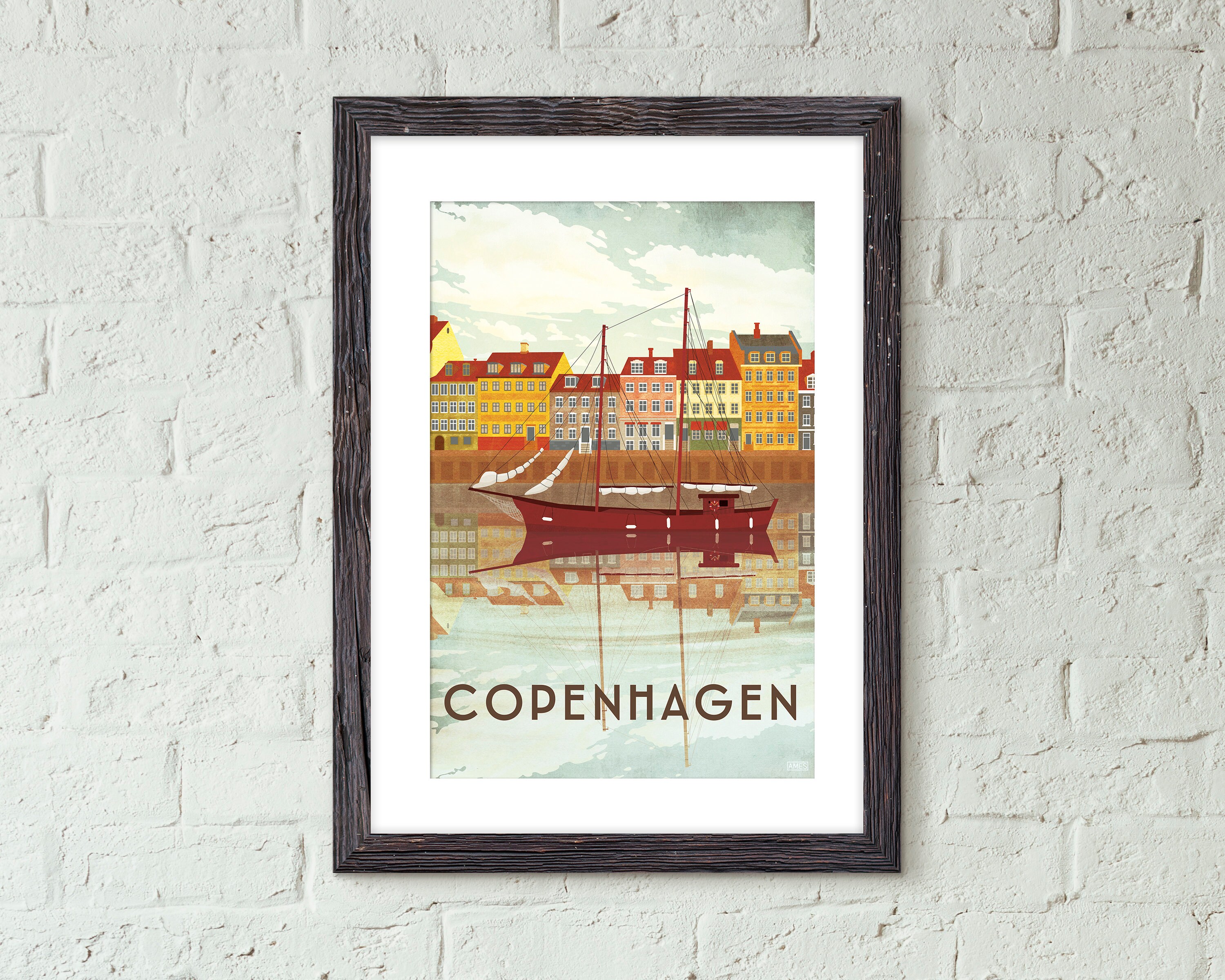 Denmark, Copenhagen Travel Poster - Etsy