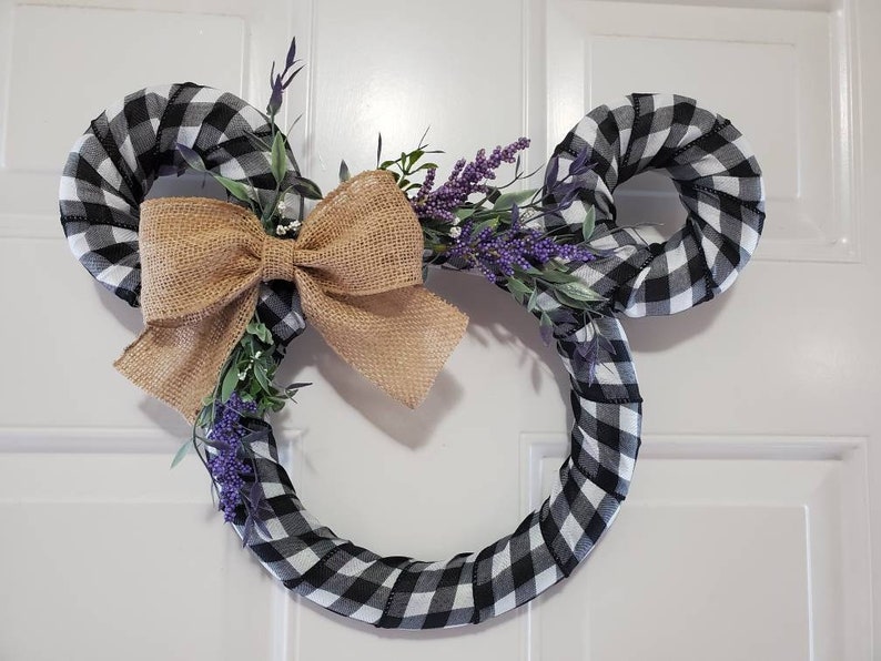 Pixie Dust Mickey & Minnie Lavender Farmhouse Wreath - Etsy