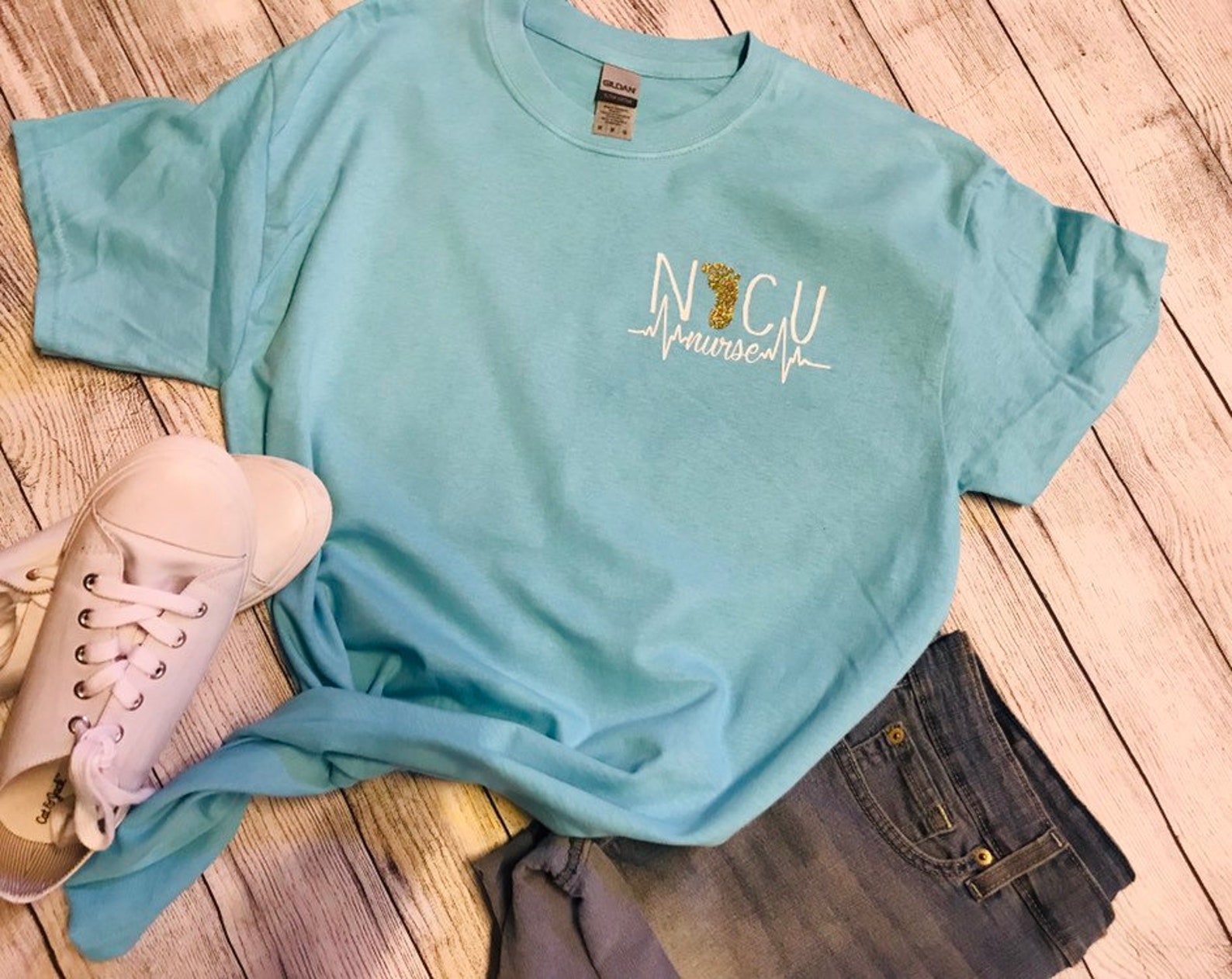 Personalized NICU Nurse Shirts/nicu Nurse/nicu Gift/ Rn Shirt/ Hospital ...