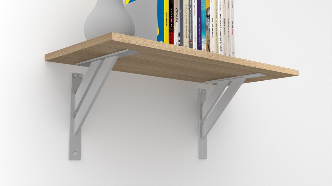 Pair of MODERN ALUMINUM Shelf Brackets Support Decorative Corner Modern ...