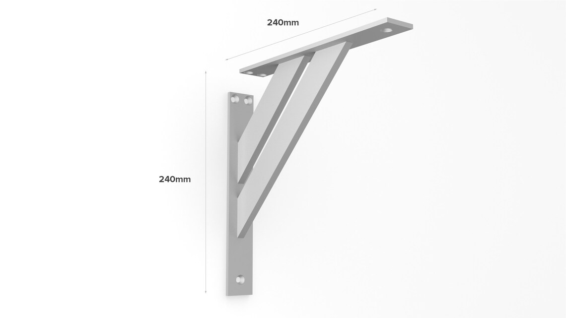 Pair of MODERN ALUMINUM Shelf Brackets Support Decorative Corner Modern ...