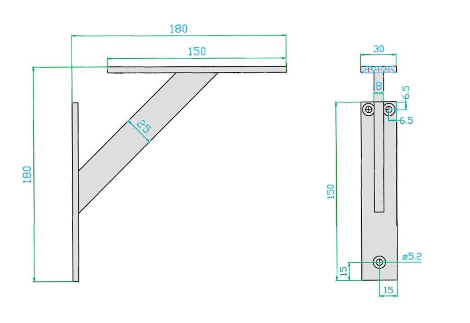 Pair of MODERN! ALUMINUM! Shelf Brackets Support Decorative Corner ...