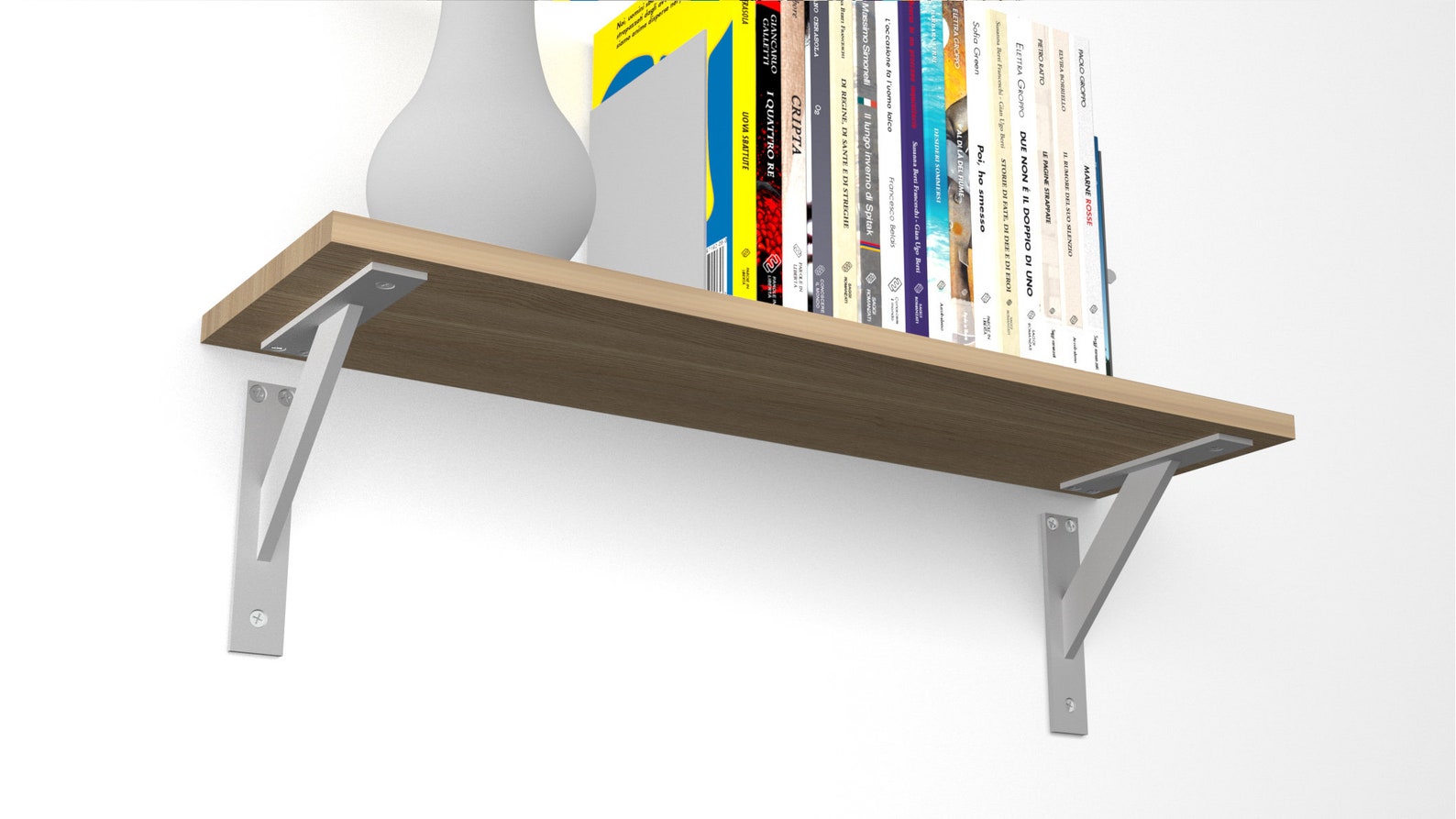 Pair of MODERN! ALUMINUM! Shelf Brackets Support Decorative Corner ...