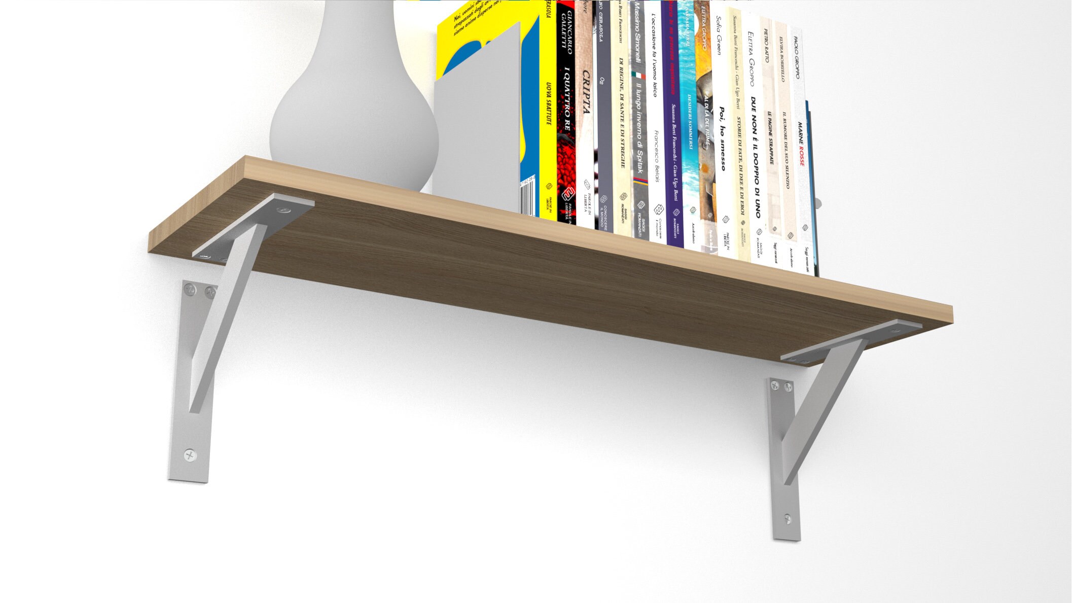 Pair of MODERN! ALUMINUM! Shelf Brackets Support Decorative Corner ...