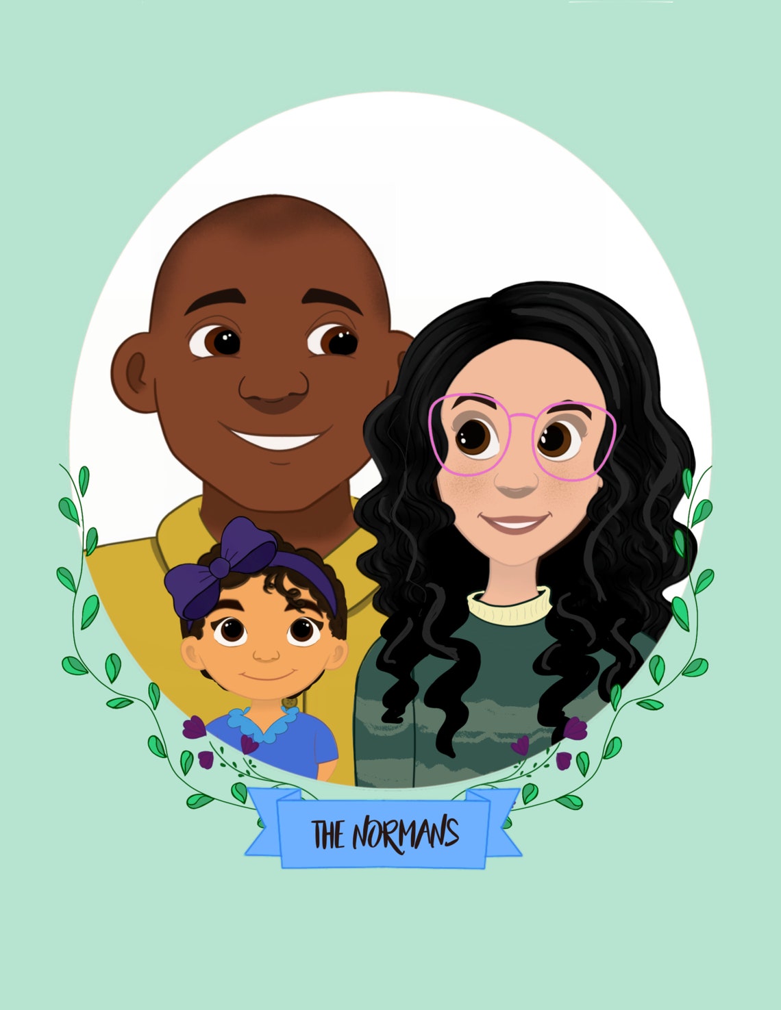 Custom Cartoon Family Portrait - Etsy