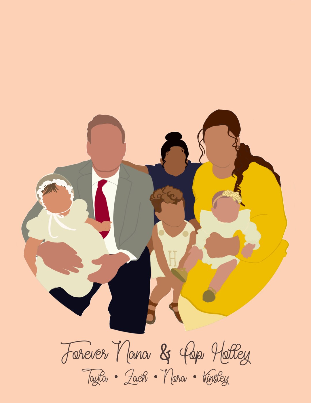 Faceless Family Portrait - Etsy