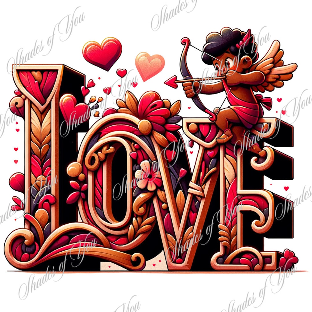 Cupid's Embrace Lettering - Etsy