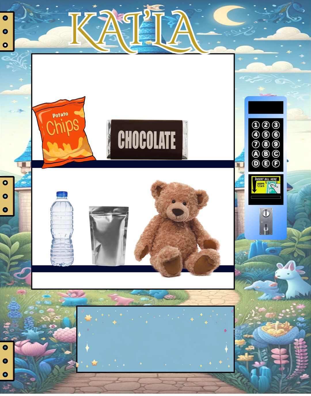 Vending Machine Template, Princess Castle, Blue - Etsy