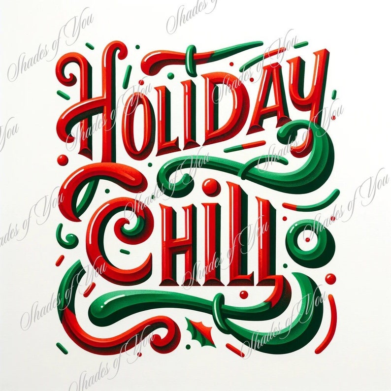 Holiday Chill Lettering Clip Art - Etsy