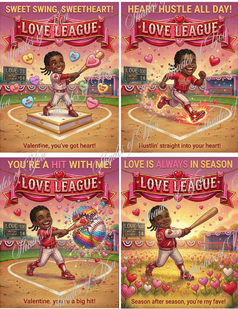 Big League Love Valentine Cards - Etsy