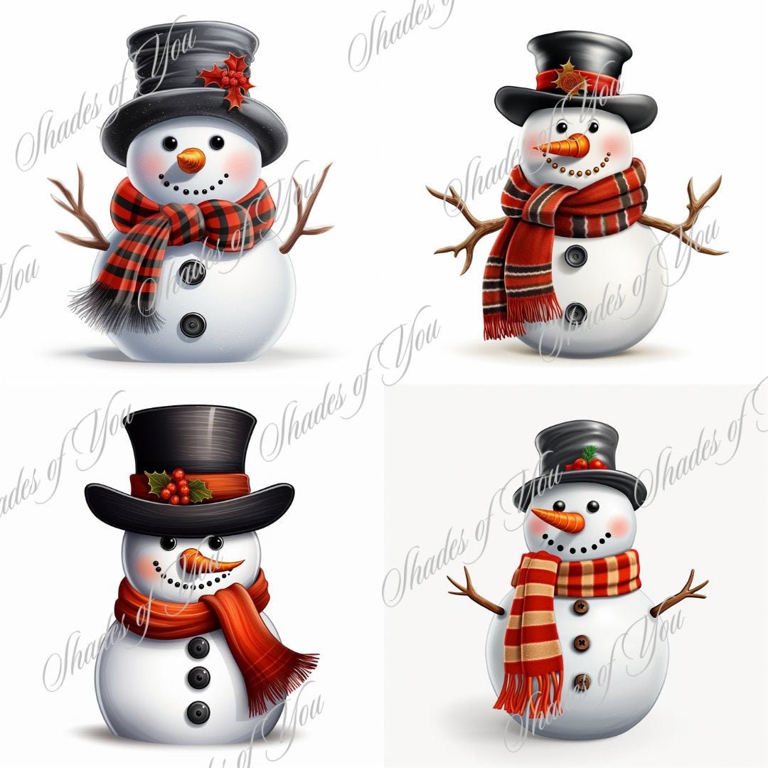 Snowman Clip Art - Etsy