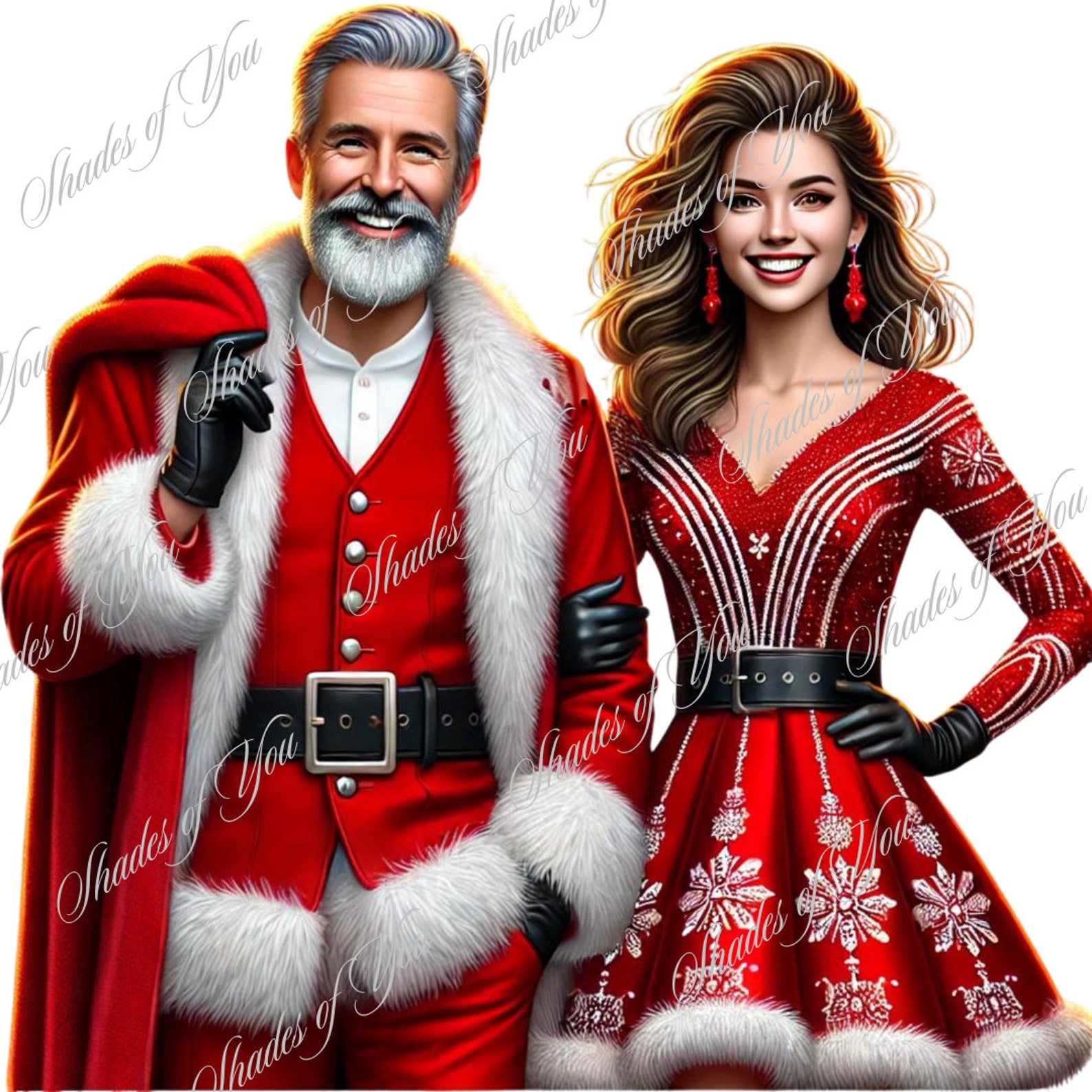 Santa and Mrs. Claus Clip Art - Etsy