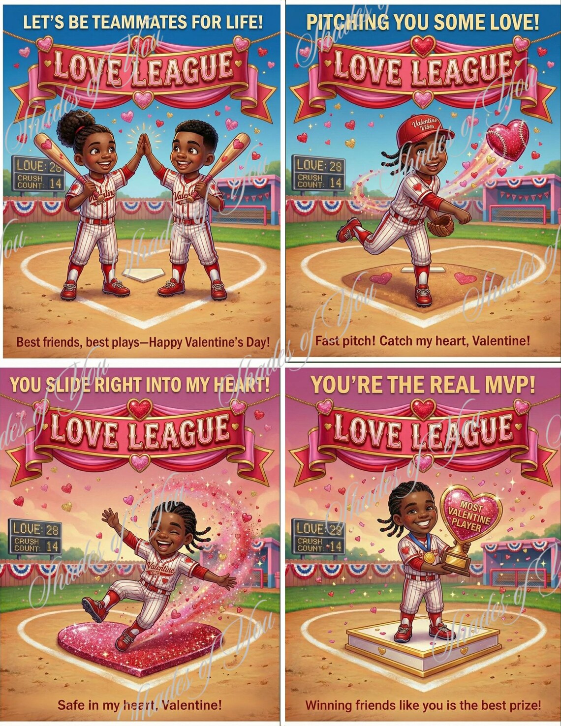 Big League Love Valentine Cards - Etsy